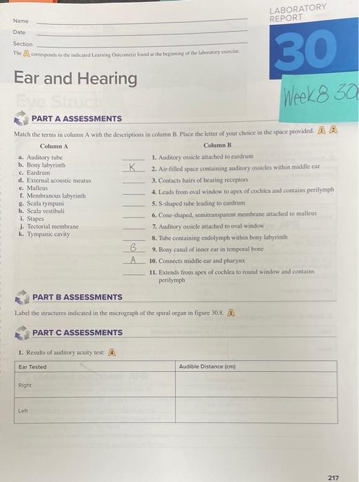 Solved LABORATORY REPORT Name Date Section The corresponds | Chegg.com