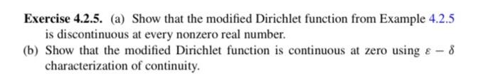 Solved Exercise 4.2.5. (a) Show that the modified Dirichlet | Chegg.com