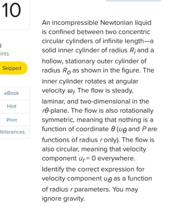 Solved 10 ints Skipped eBook Hint An incompressible | Chegg.com Solved 10 ints Skipped eBook Hint An incompressible | Chegg.com