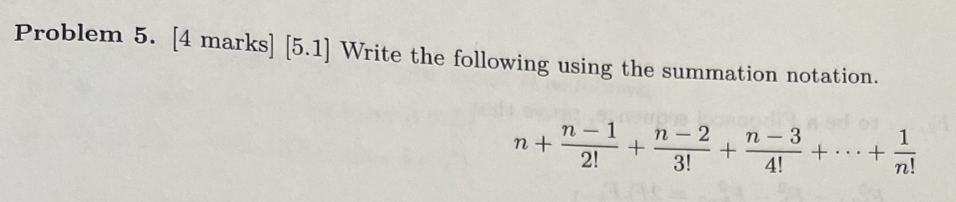 Solved Problem 5. [4 ﻿marks] [5.1] ﻿Write the following | Chegg.com