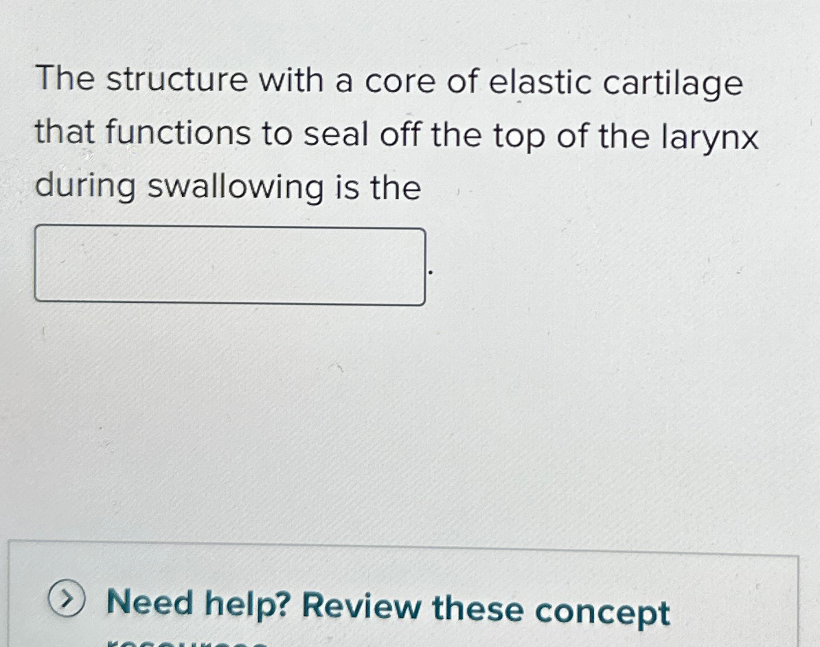 Solved The structure with a core of elastic cartilage that | Chegg.com