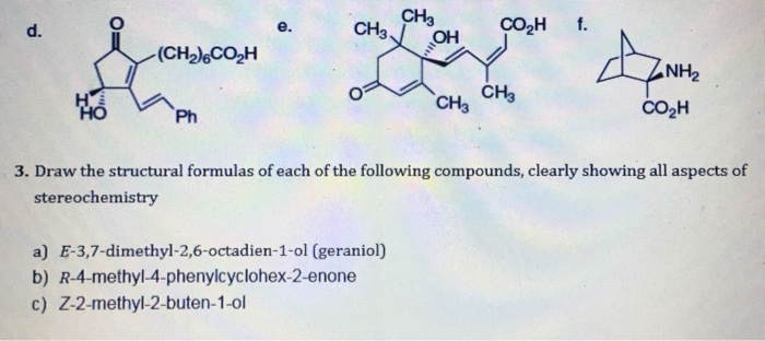 Solved CH3 CH3OH CO2H f. (CH2)6CO2H of the CH CZNH₂ COH - Ph | Chegg.com