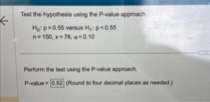 Solved Test the hypothesis using the P-value approach. | Chegg.com