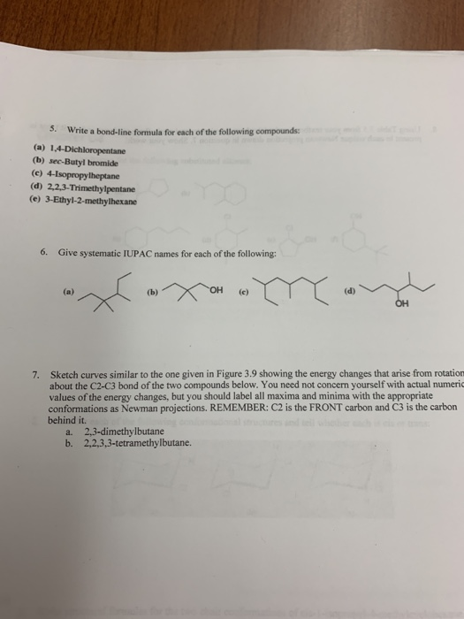 Solved 3. Write a bond-line formula for each of the | Chegg.com