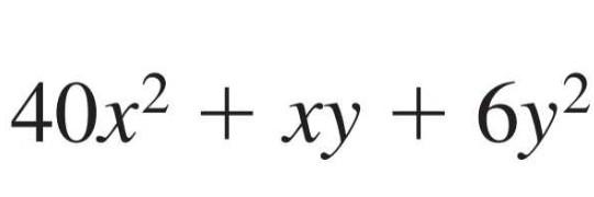 Solved 40x2+xy+6y2 | Chegg.com