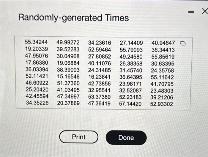 Solved Randomly-generated TimesThe time required to play a | Chegg.com