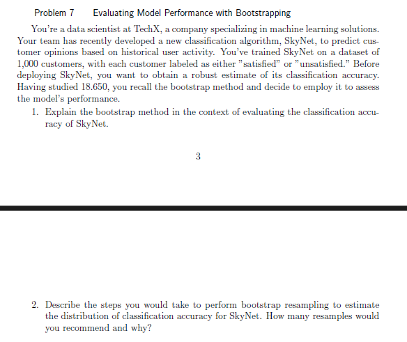 Solved Problem 7 ﻿evaluating Model Performance With