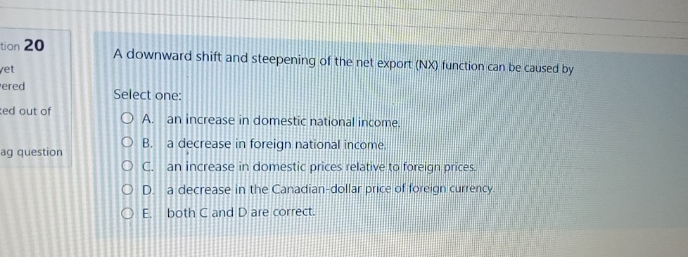 Solved A downward shift and steepening of the net export | Chegg.com