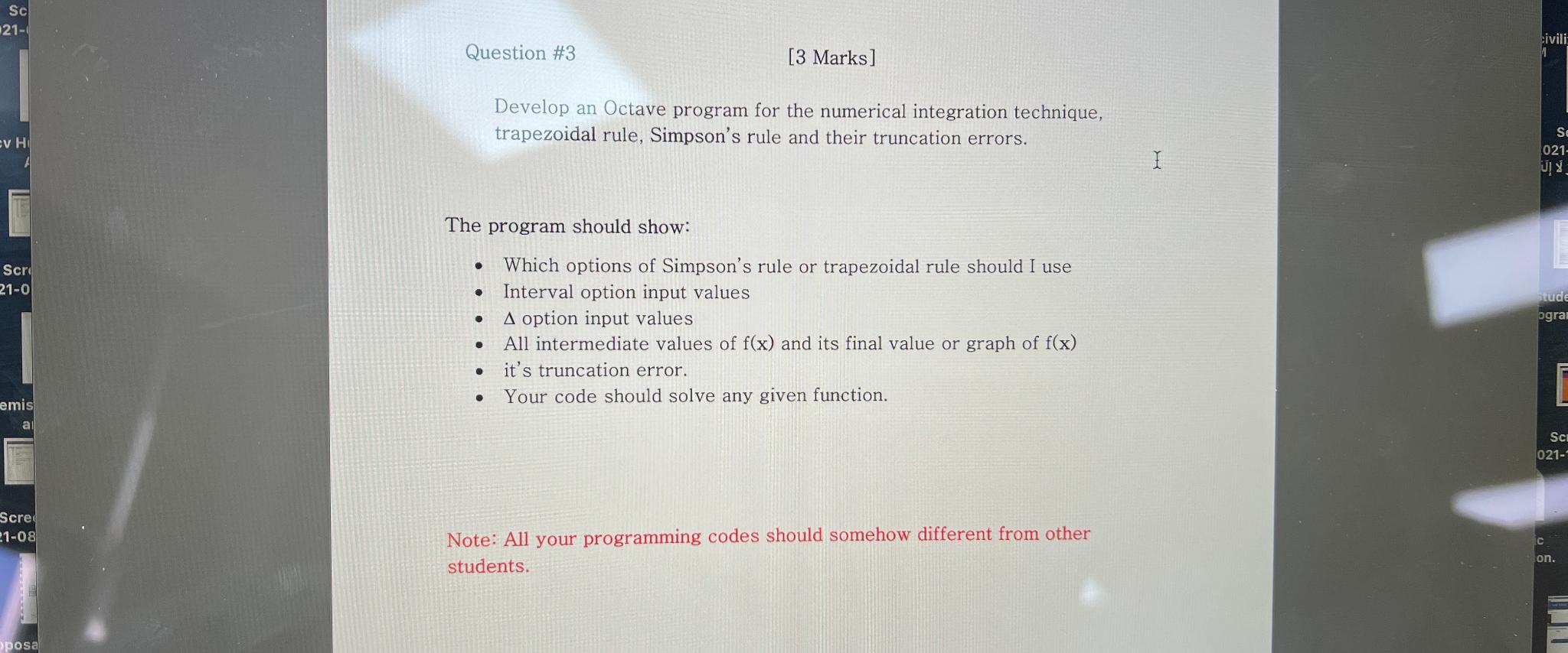 Solved Question #3[3 ﻿Marks]Develop an Octave program for | Chegg.com
