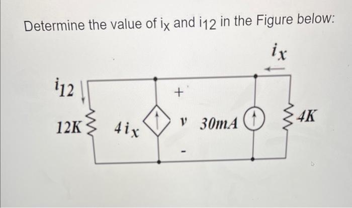 Solved Determine the value of ix and i12 in the Figure | Chegg.com