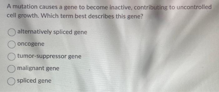 Solved A mutation causes a gene to become inactive, | Chegg.com