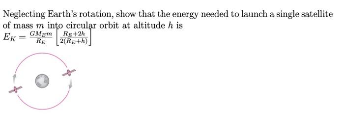 Solved Neglecting Earth's rotation, show that the energy | Chegg.com