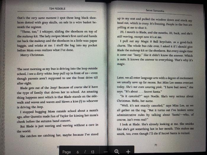 i have to read short story Secret Samantha by Tim | Chegg.com