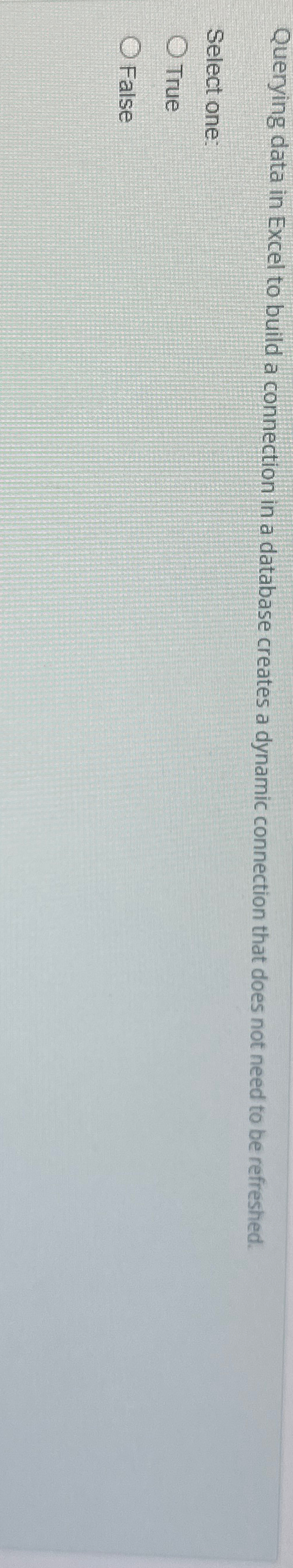 Solved Querying data in Excel to build a connection in a | Chegg.com
