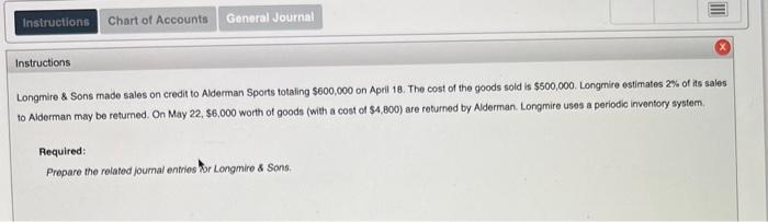 Solved Longmire \& Sons made sales on credit to Alderman | Chegg.com