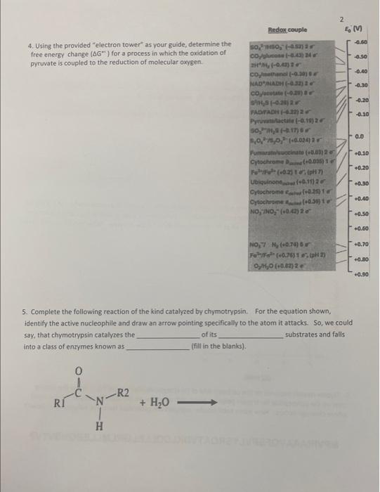 4. Using the provided "electron tower" as your guide, | Chegg.com