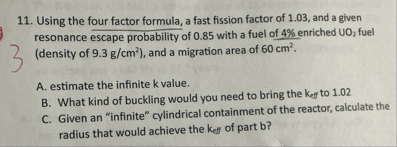 Solved ( ﻿Nuclear enginnering )Using the four factor | Chegg.com