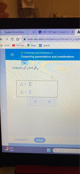 Solved Student Portal | Main ← → CO G Gmail ||| YouTube 54°F | Chegg.com