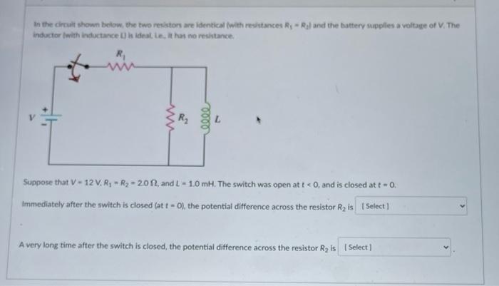Solved in the circuit shown below the two resistors are | Chegg.com