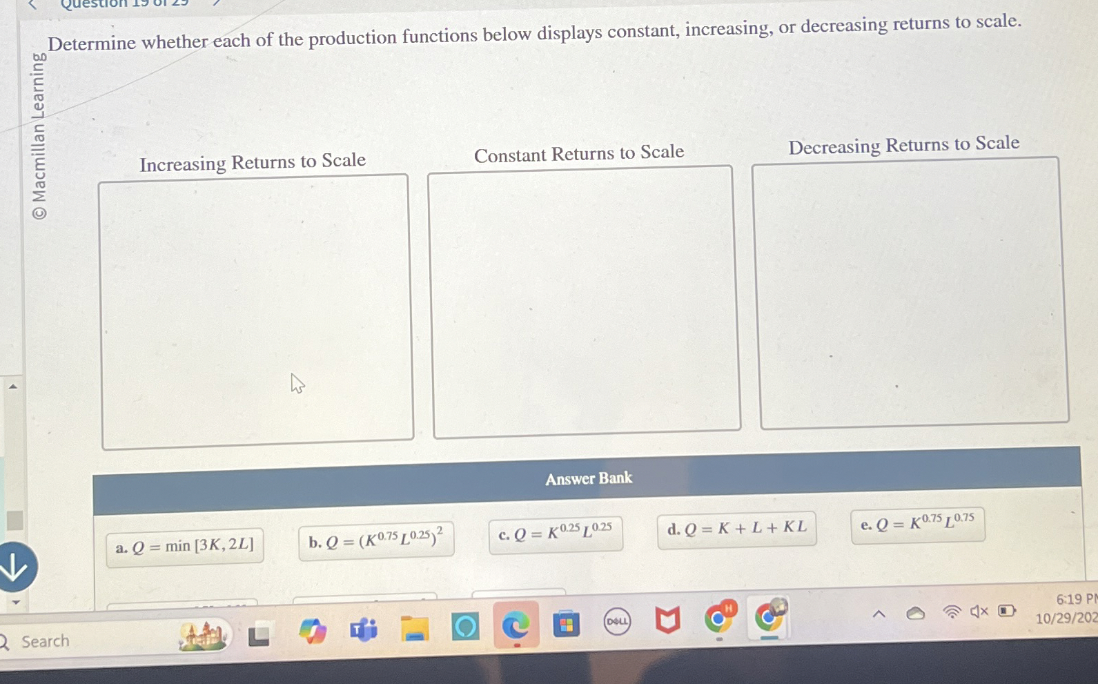 Solved Determine whether each of the production functions | Chegg.com
