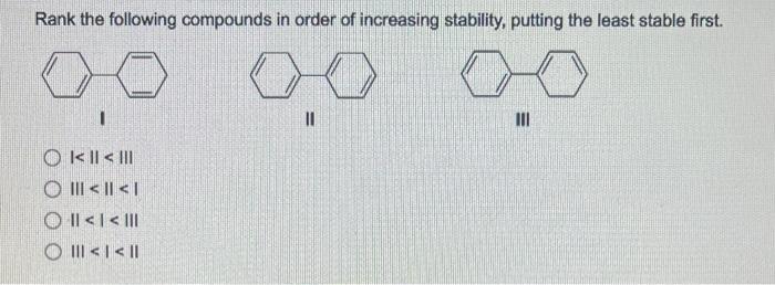 Solved Rank the following compounds in order of increasing | Chegg.com