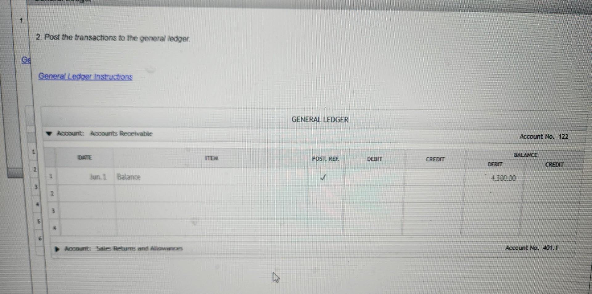 Solved 2. Post the transactions to the general ledger:2. | Chegg.com