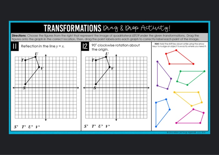 Solved TRANSFORMATIONS Drag & Drop Actuity! Directions: | Chegg.com