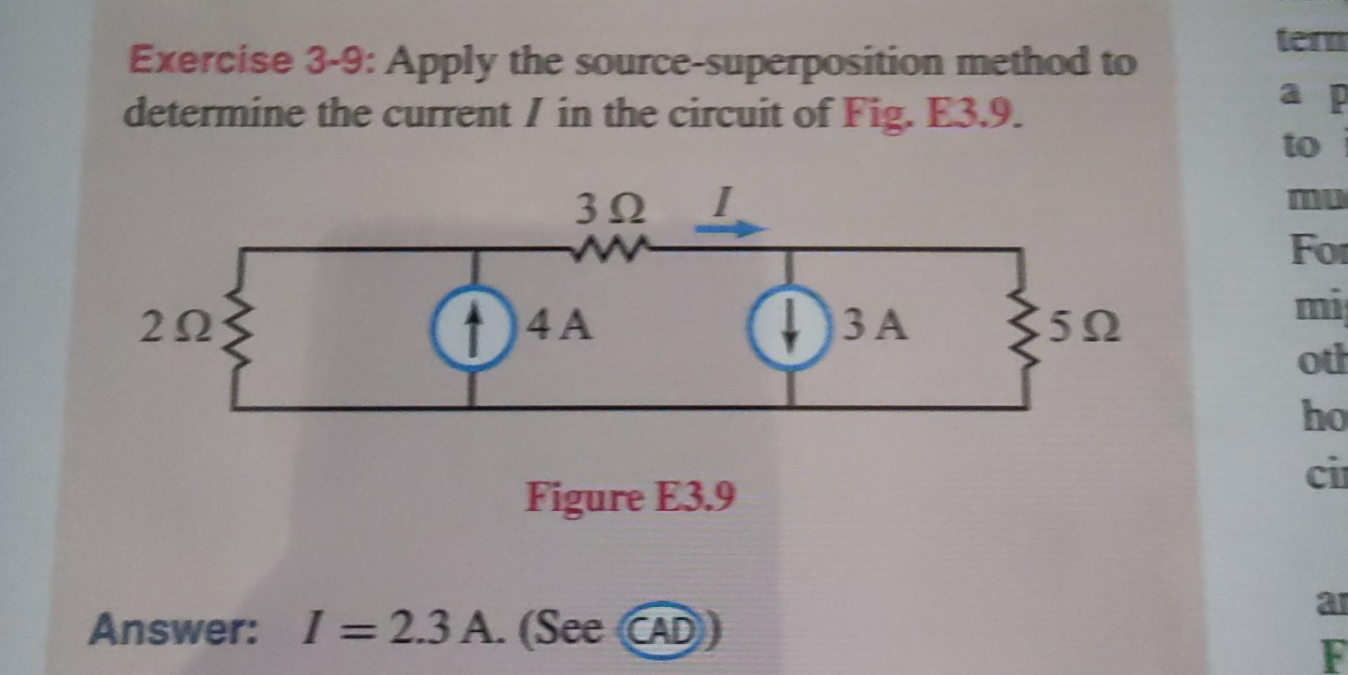 Solved tem Exercise 3-9: Apply the source-superposition | Chegg.com