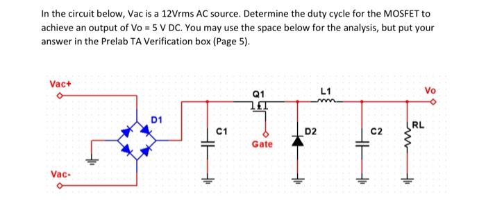 Solved In the circuit below, Vac is a 12VrmsAC source. | Chegg.com