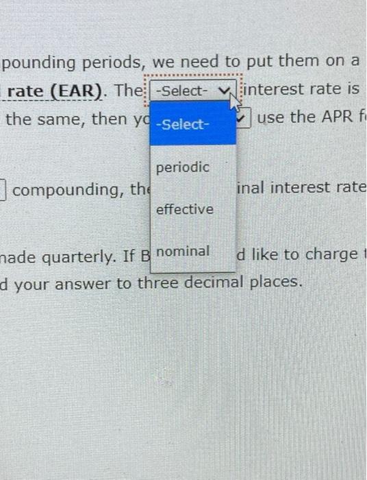 Solved Different compounding periods, are used for different | Chegg.com