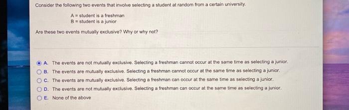 Solved Consider the following two events that involve | Chegg.com