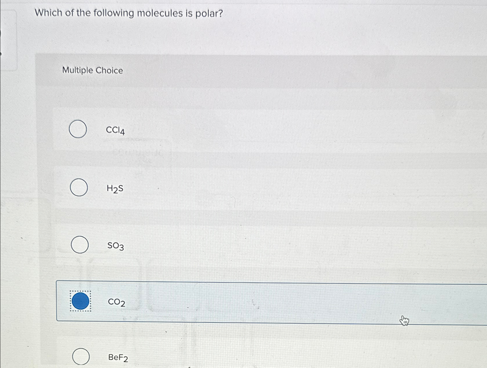 Solved Which of the following molecules is polar?Multiple | Chegg.com