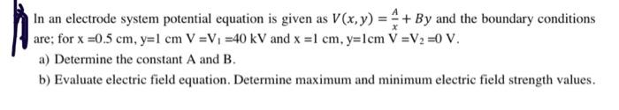 Solved In an electrode system potential equation is given as | Chegg.com