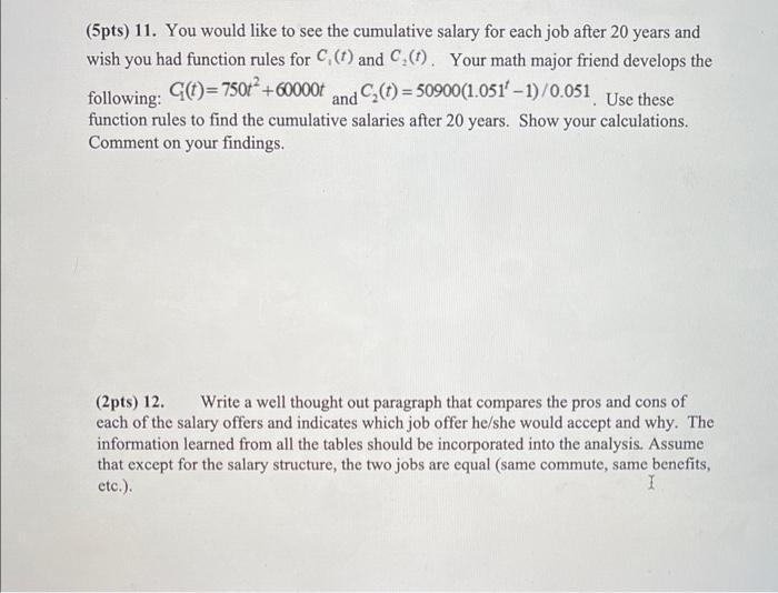 Solved You have two job offers. Job one has an annual | Chegg.com