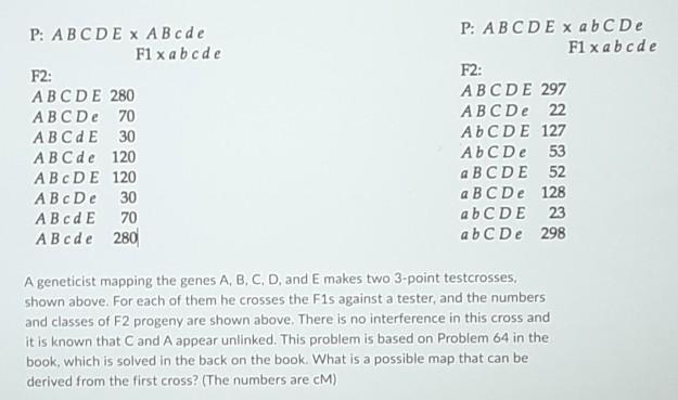 Solved P: ABCDE x ab De F1 x abcde F2: P: ABCDE x A B cde F1 | Chegg.com