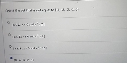 Select the set that is not equal to | Chegg.com
