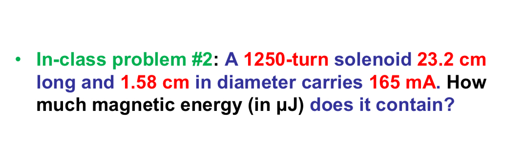 In-class problem #2: A 1250-turn solenoid 23.2 ﻿cm | Chegg.com