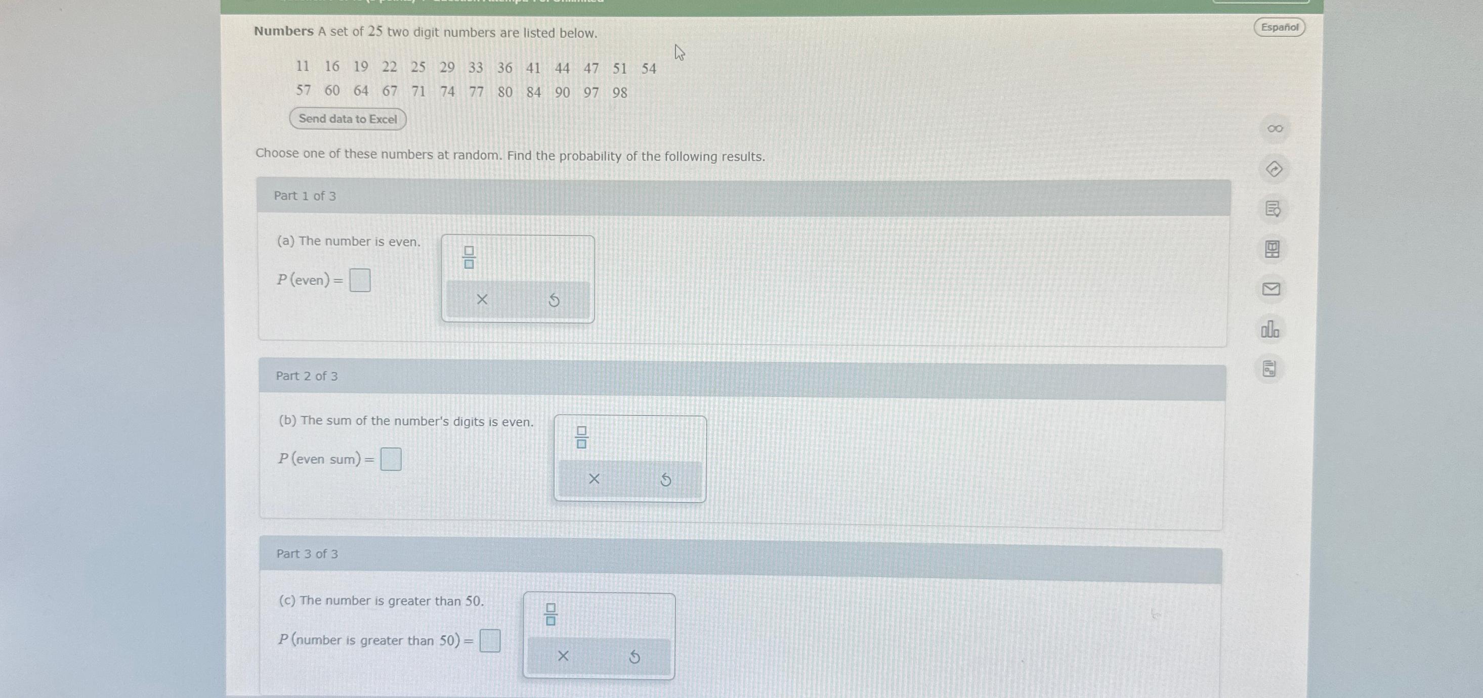 Solved Numbers A set of 25 ﻿two digit numbers are listed | Chegg.com