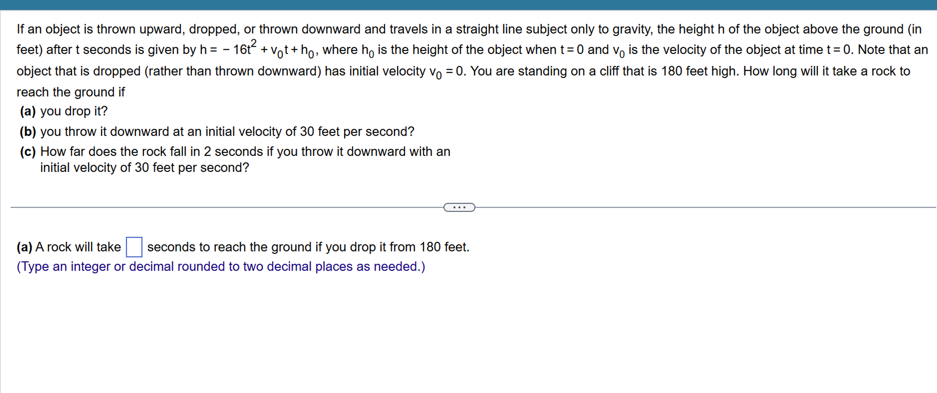 Solved If an object is thrown upward, dropped, or thrown | Chegg.com