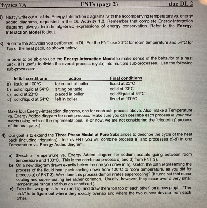 Physics 7A FNTs (page 2) due DL 2 2) Neatly write out | Chegg.com