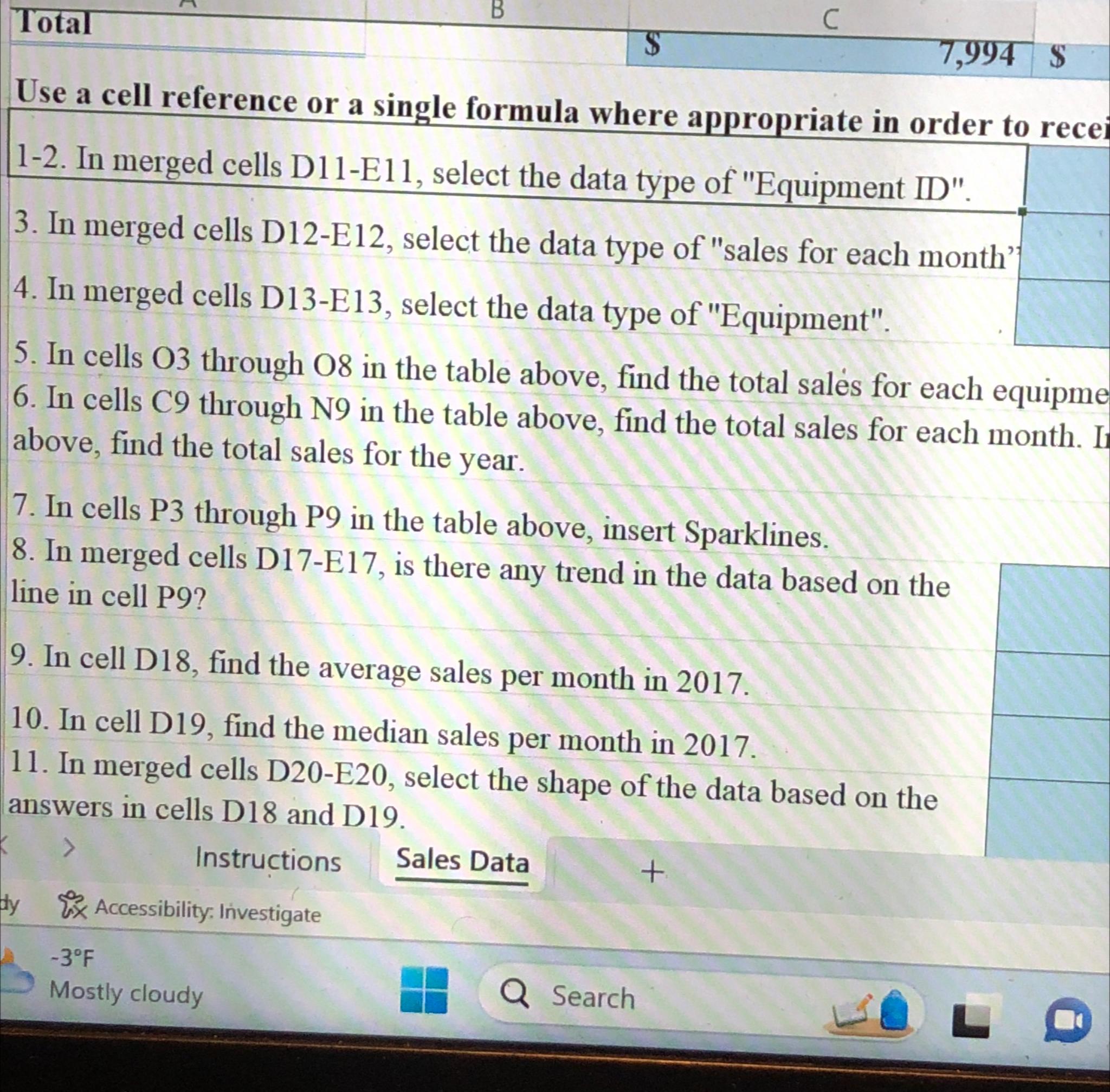 Solved TotalUse a cell reference or a single formula where | Chegg.com
