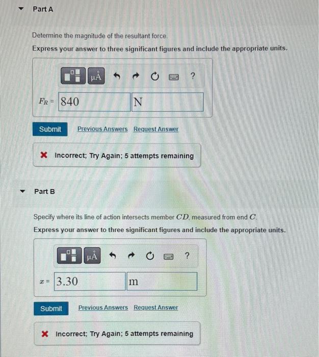Solved Determine the magnitude of the resultant force. | Chegg.com