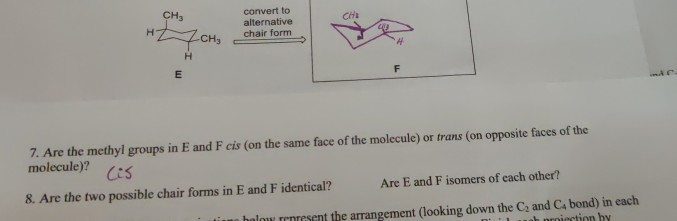Solved 3. Are the two possible chair forms in 16 4. Are Cand | Chegg.com