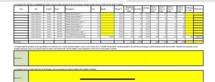 Inventory Analysis at Walmart Example Spreadsheet | Chegg.com