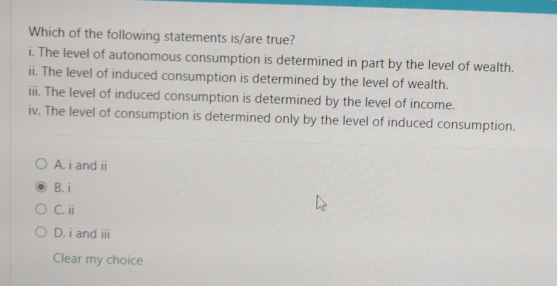 Solved Which of the following statements is/are true? i. The | Chegg.com