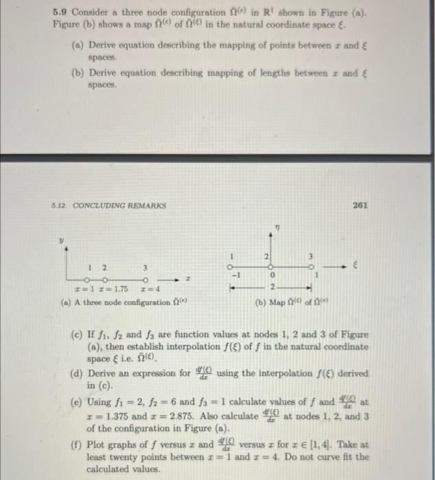 Solved 5.9 Consider a three node configuration Ω(e) in R1 | Chegg.com