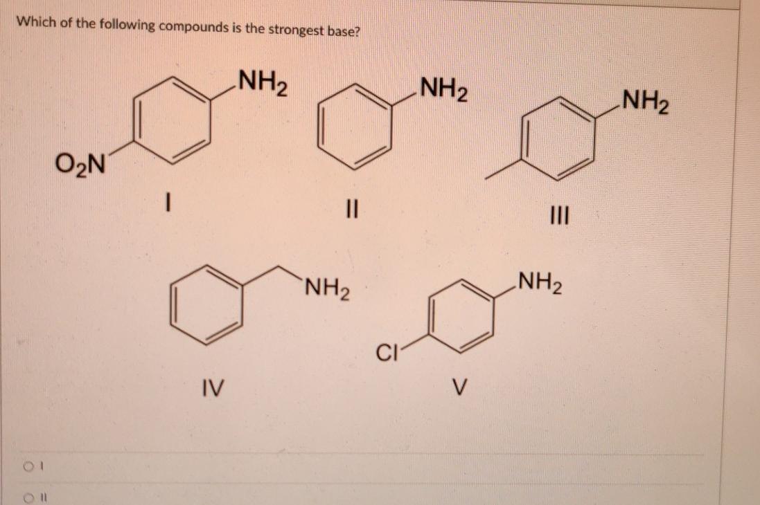 Solved Which of the following compounds is the strongest | Chegg.com