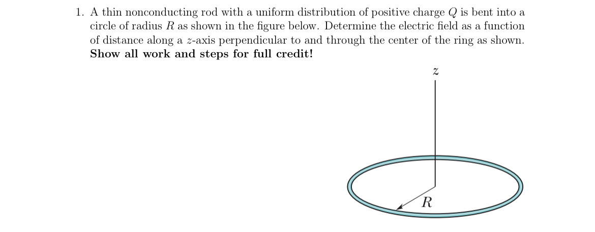 Solved A thin nonconducting rod with a uniform distribution | Chegg.com