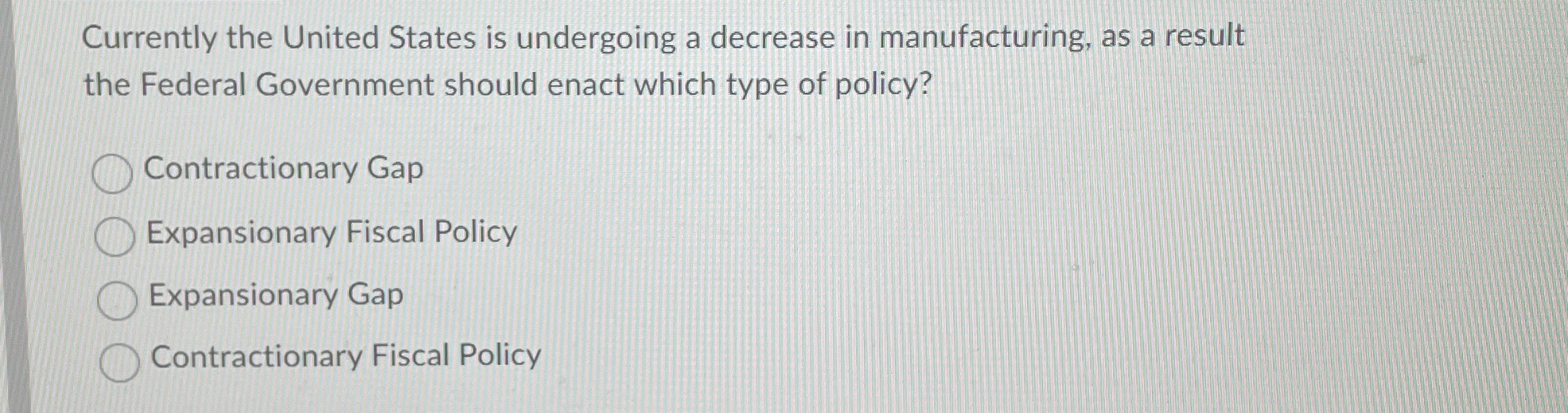 Solved Currently the United States is undergoing a decrease | Chegg.com