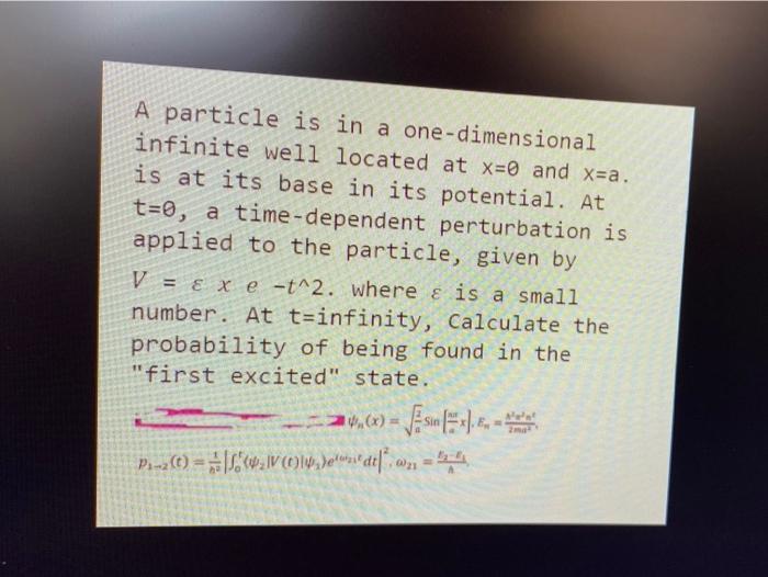 Solved A particle is in a one-dimensional infinite well | Chegg.com